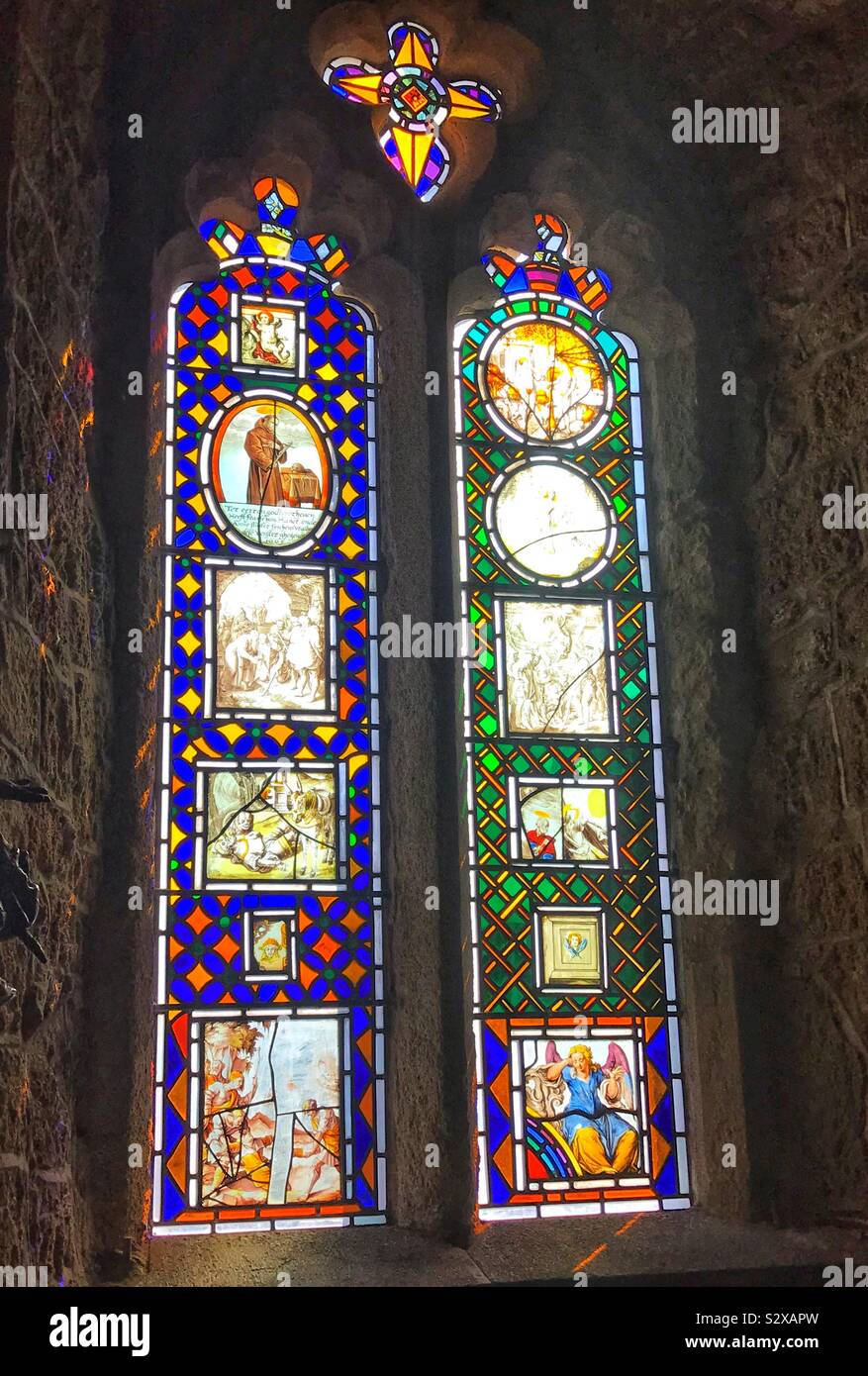 Stained Glass Window inside Church On St.Michael’s Mount- Cornwall UK ...