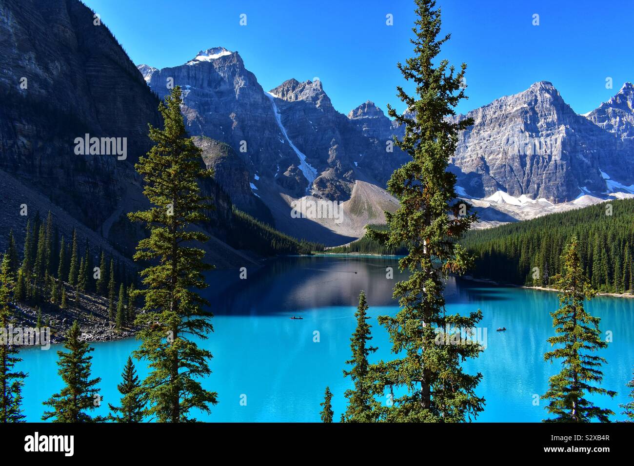 Moraine Lake and The Valley of the Ten Peaks, Banff National Park, Alberta Canada Stock Photo ...