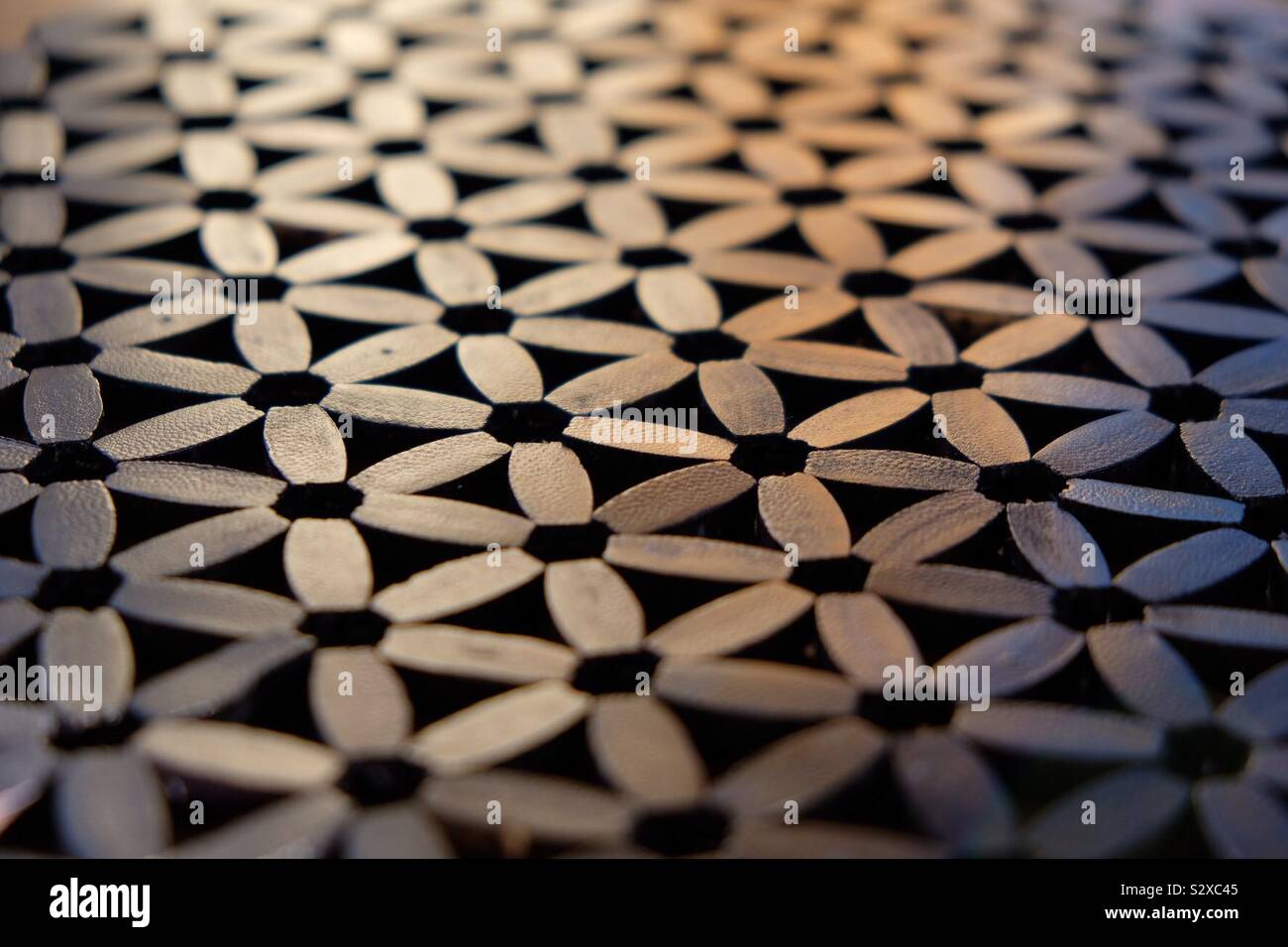 Patterned wooden mat, background Stock Photo - Alamy