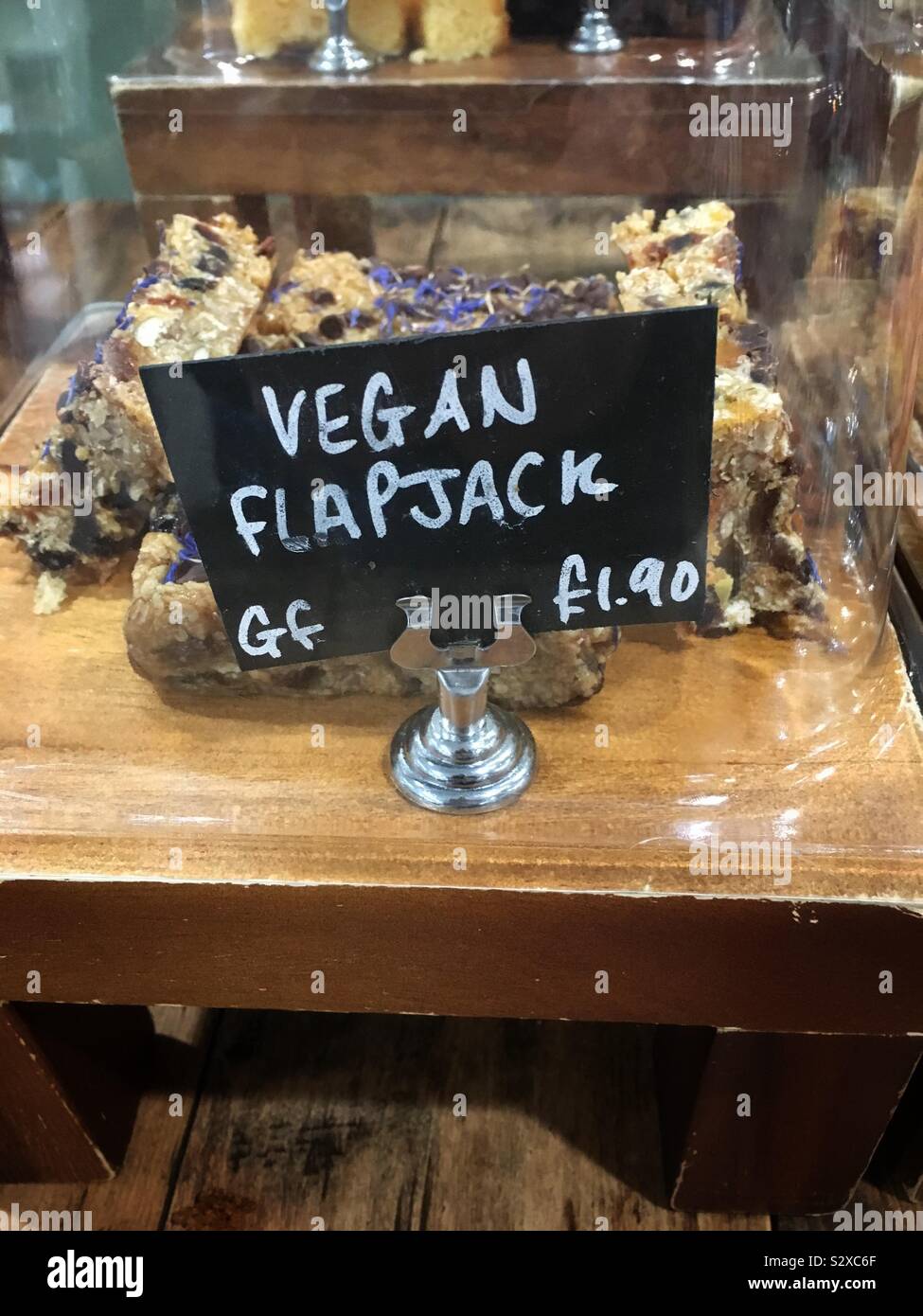 Vegan flapjacks in a coffee shop display Stock Photo - Alamy