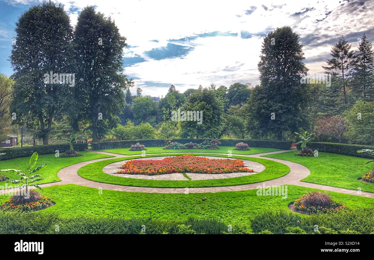 The iconic floral Maple Leaf in High Park, Toronto, Canada Stock Photo ...