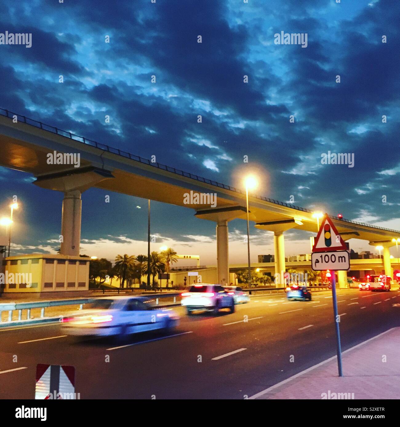 Night time at Dubai Stock Photo - Alamy