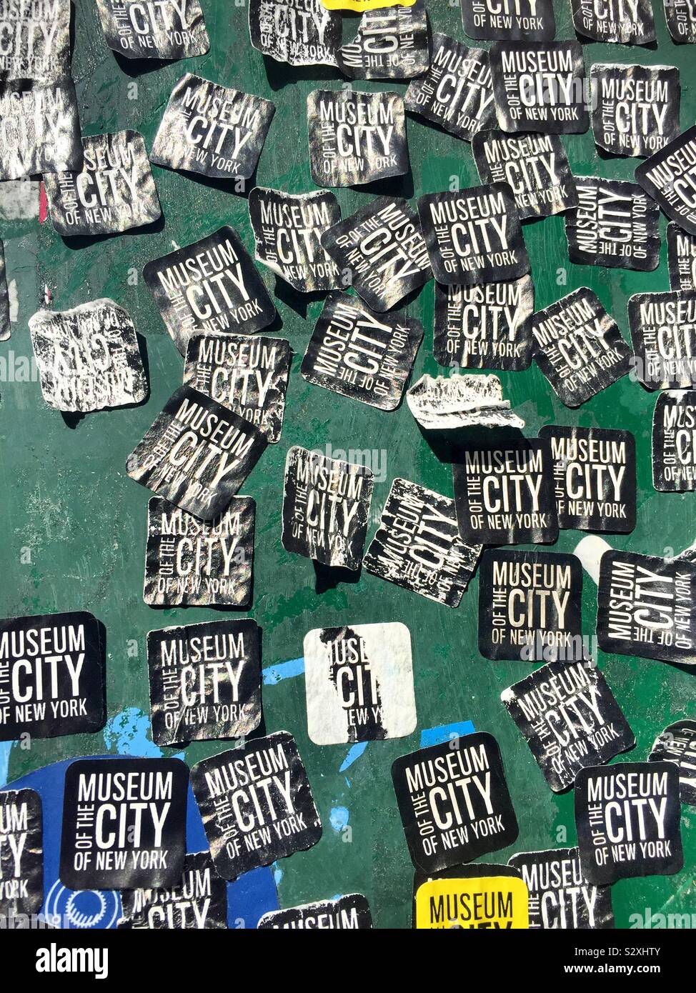 Proof of admission stickers on a signal box outside of the Museum of ...