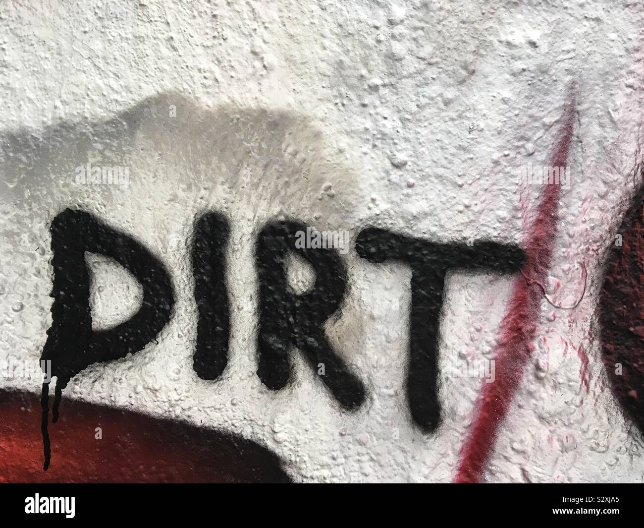 The word dirt Written on a wall Stock Photo - Alamy
