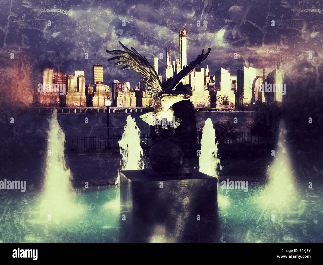 Eagle over nyc Stock Photo - Alamy