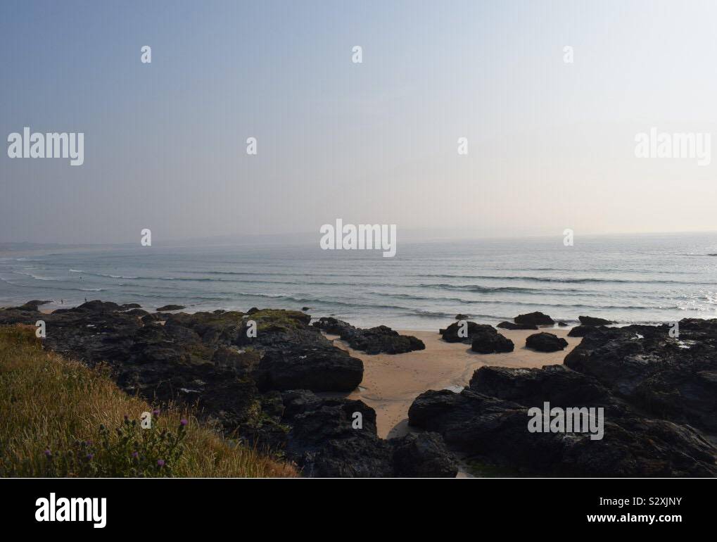 Coastline beach sea Cornwall Stock Photo - Alamy