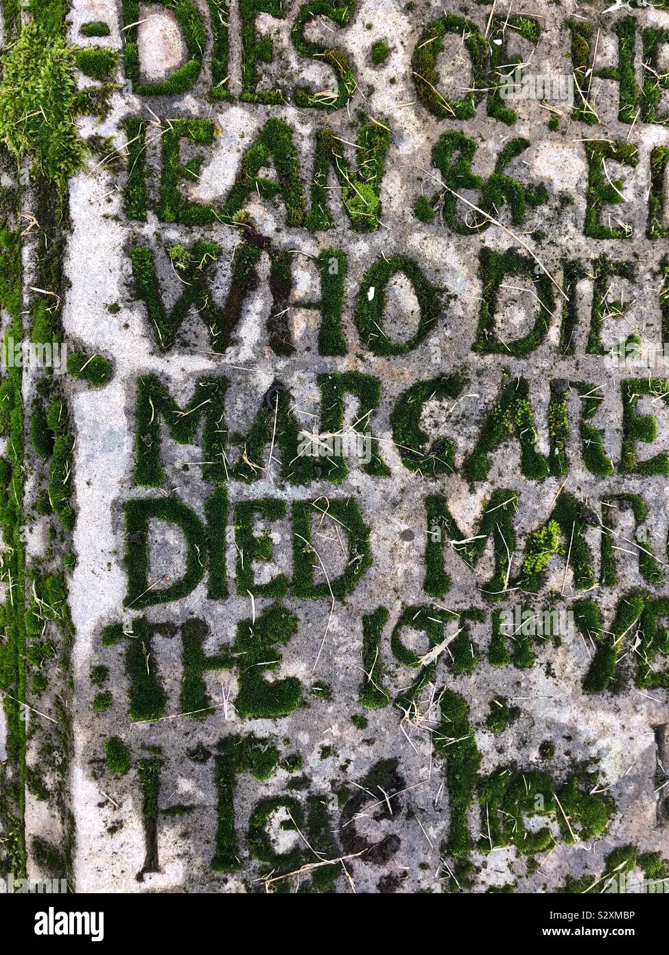 Gravestone inscription hi-res stock photography and images - Alamy