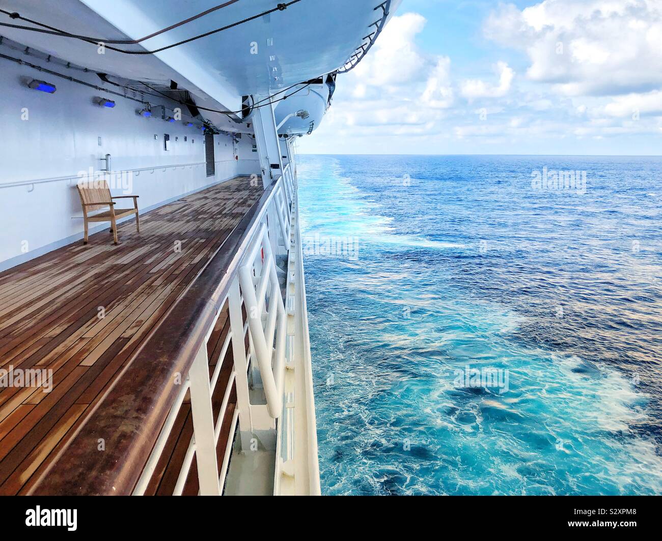 Wooden walkway on a cruise ship Stock Photo - Alamy