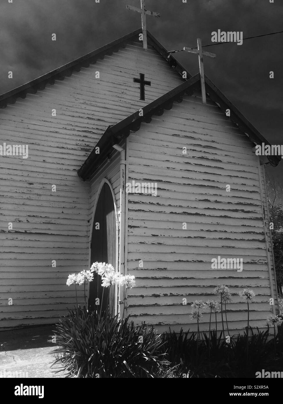 Old country church Black and White Stock Photos & Images - Alamy