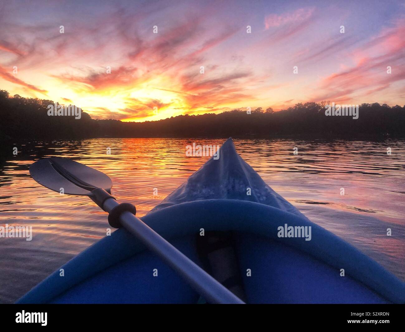 Sunset views from the kayak Stock Photo - Alamy