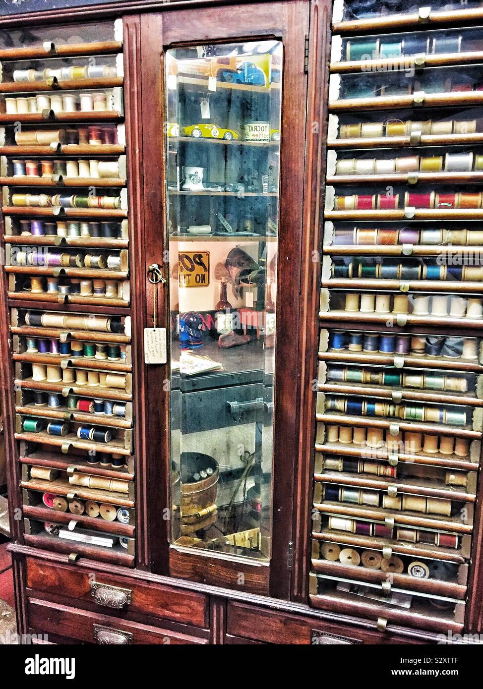 Antique thread display Stock Photo - Alamy