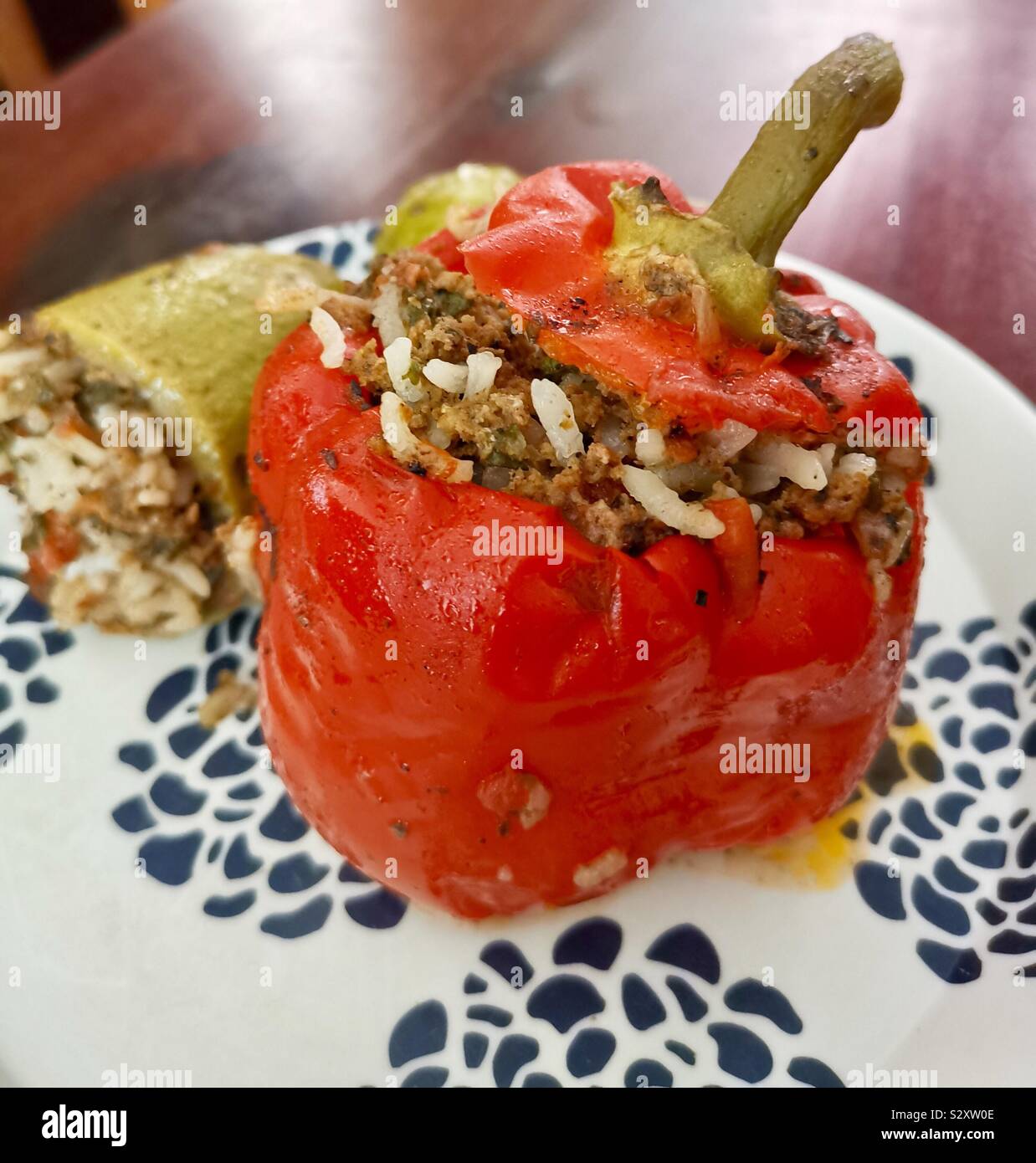 Stuffed pepper with rice and minced meat Stock Photo - Alamy