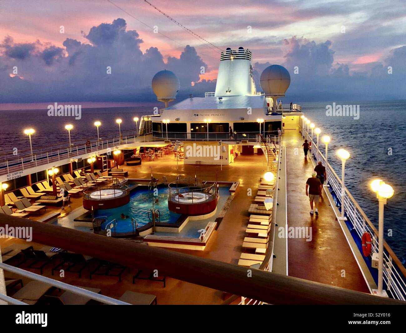 Early morning on Cruise Ship Stock Photo - Alamy