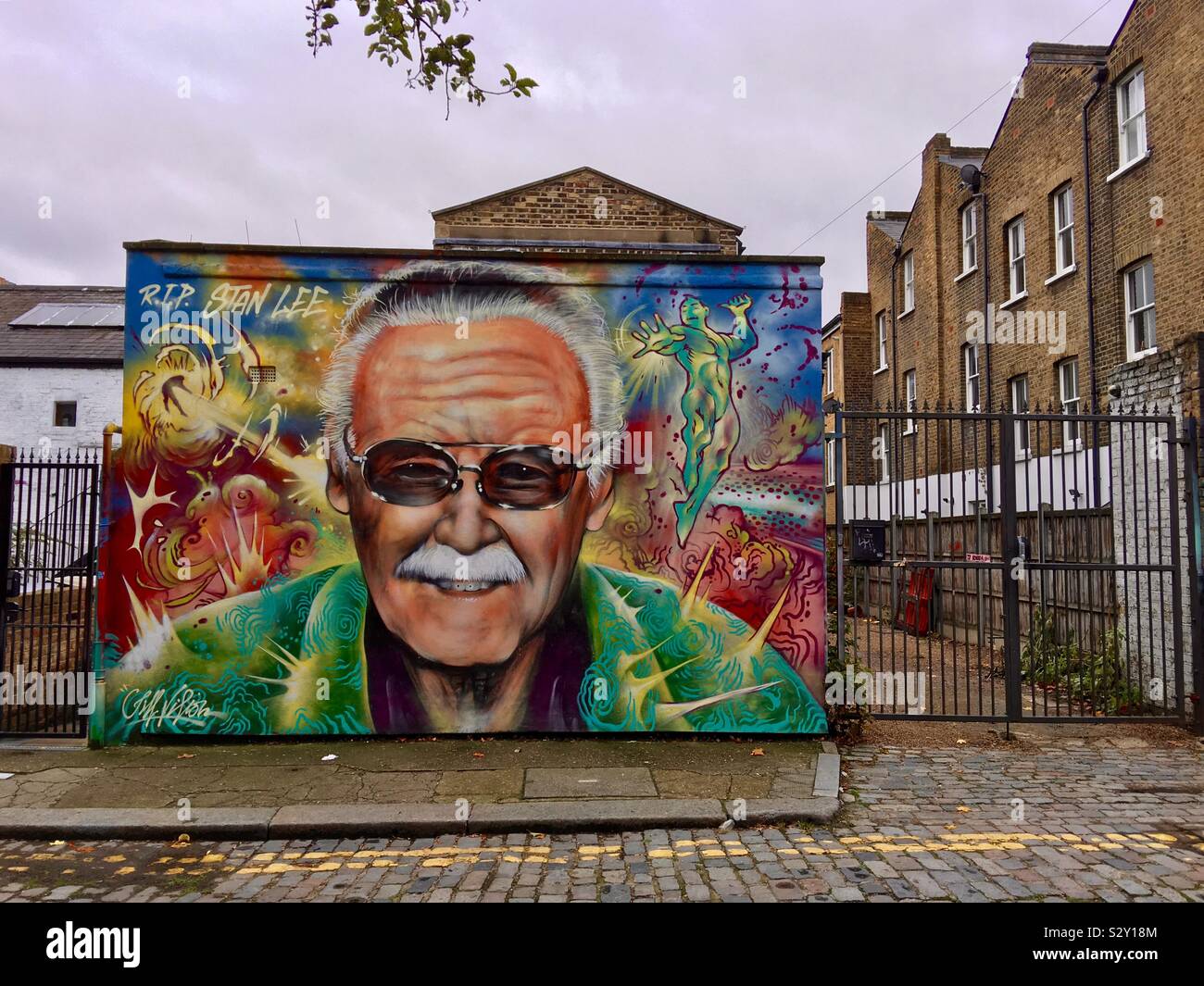 Rest In Peace Stan Lee street art mural in Shoreditch, London, England ...