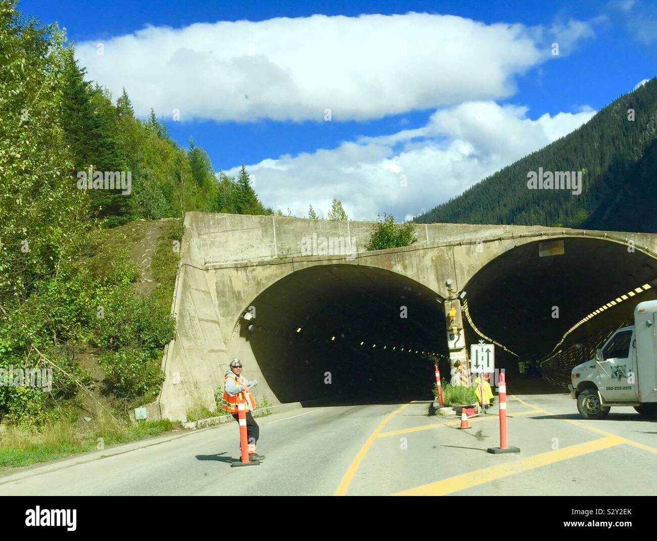 snow shed on the TransCanada highway in British Columbia , Canada Stock ...