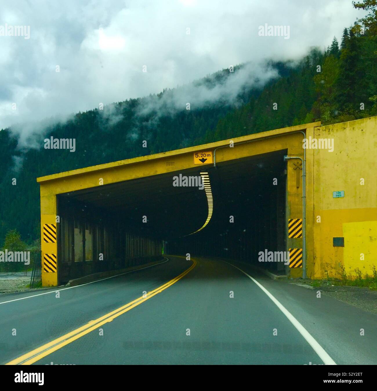 snow shed,TransCanada highway, British Columbia , Canada Stock Photo ...