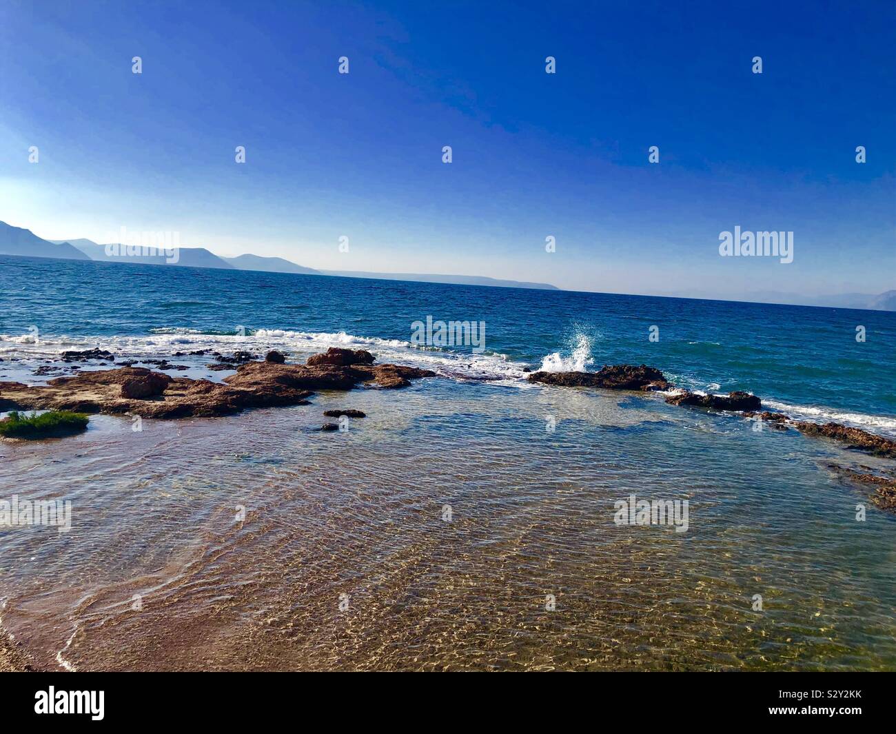 A part of the most popular beach in Chalkis Stock Photo - Alamy