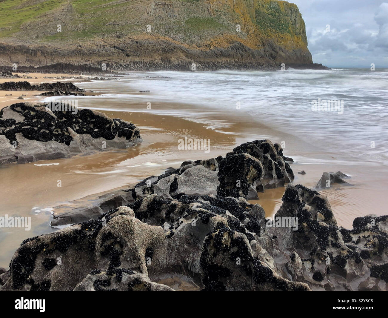Mewslade beach, south Gower, Wales, October Stock Photo - Alamy