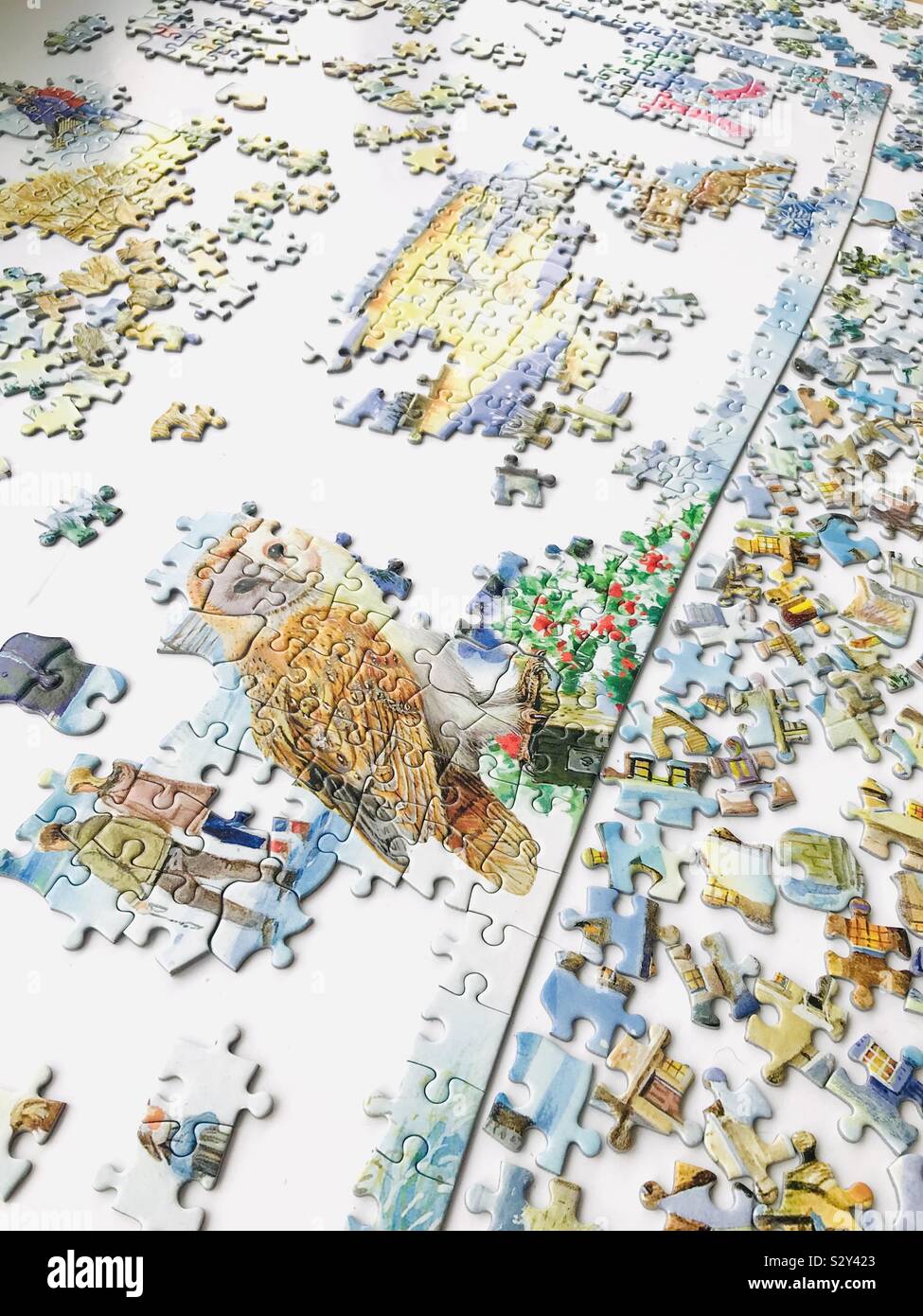 Building a jigsaw scene Stock Photo - Alamy