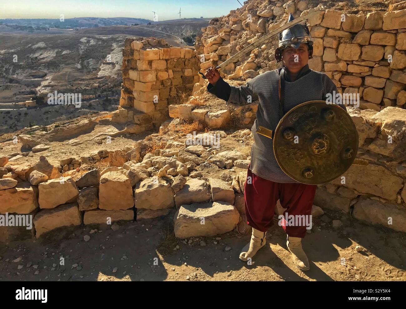 Crusader at shobak castle Stock Photo - Alamy