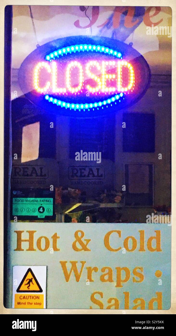 Shop sign lit up hi-res stock photography and images - Alamy