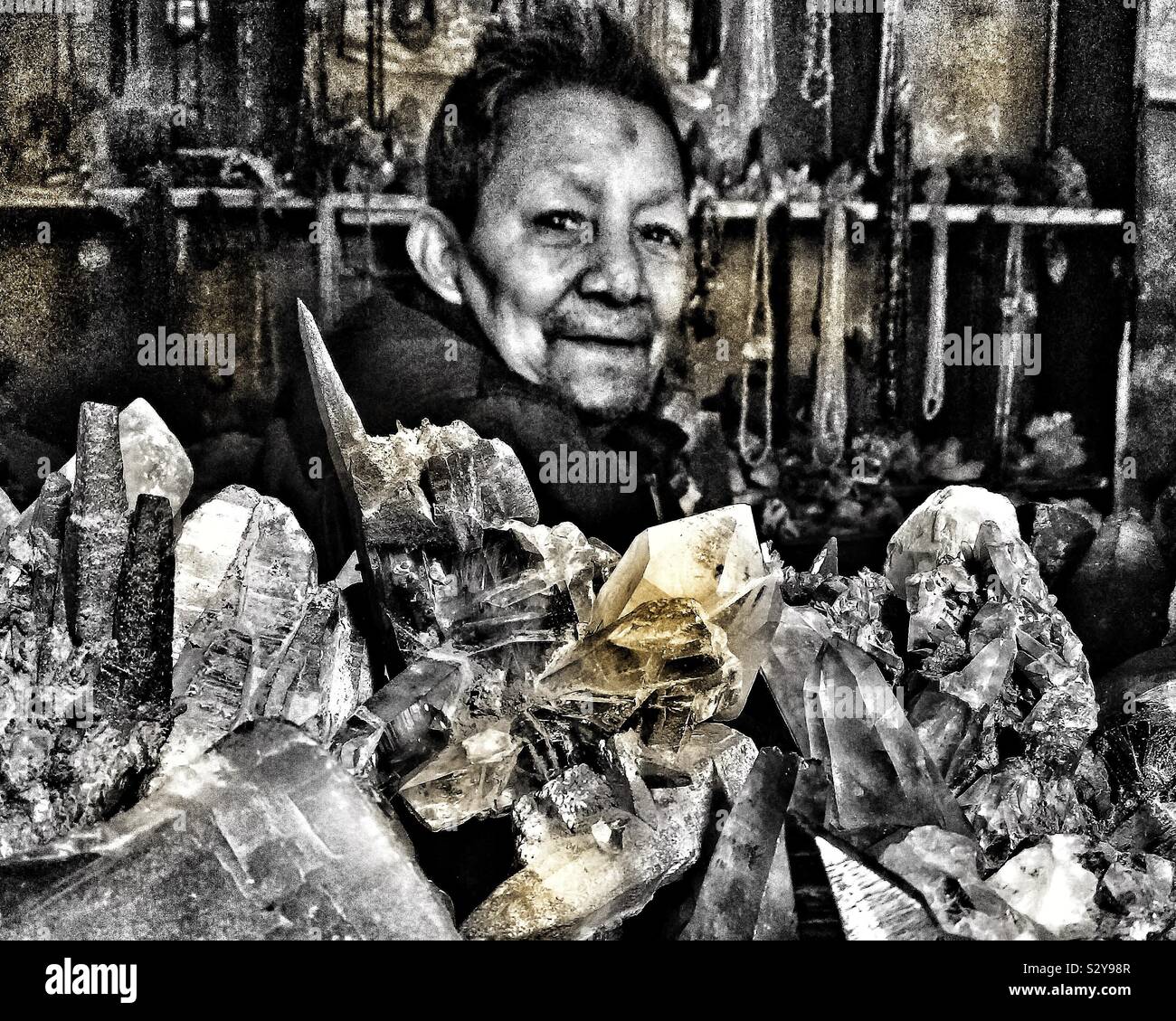 Wicked fella ,I call him the crystal king of Kathmandu Stock Photo - Alamy