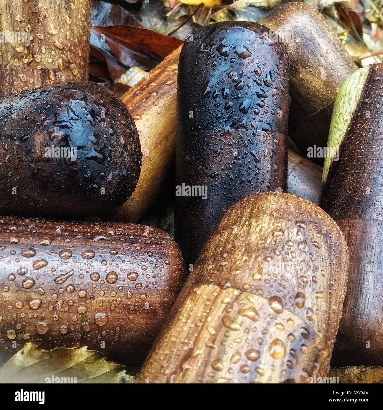 Wood tubes amazing storage facility Stock Photo - Alamy
