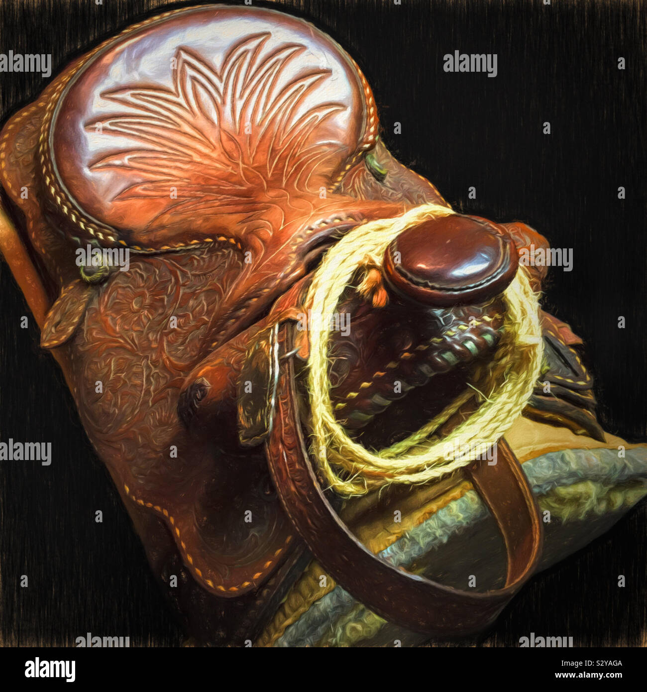 Old western saddle hi-res stock photography and images - Alamy