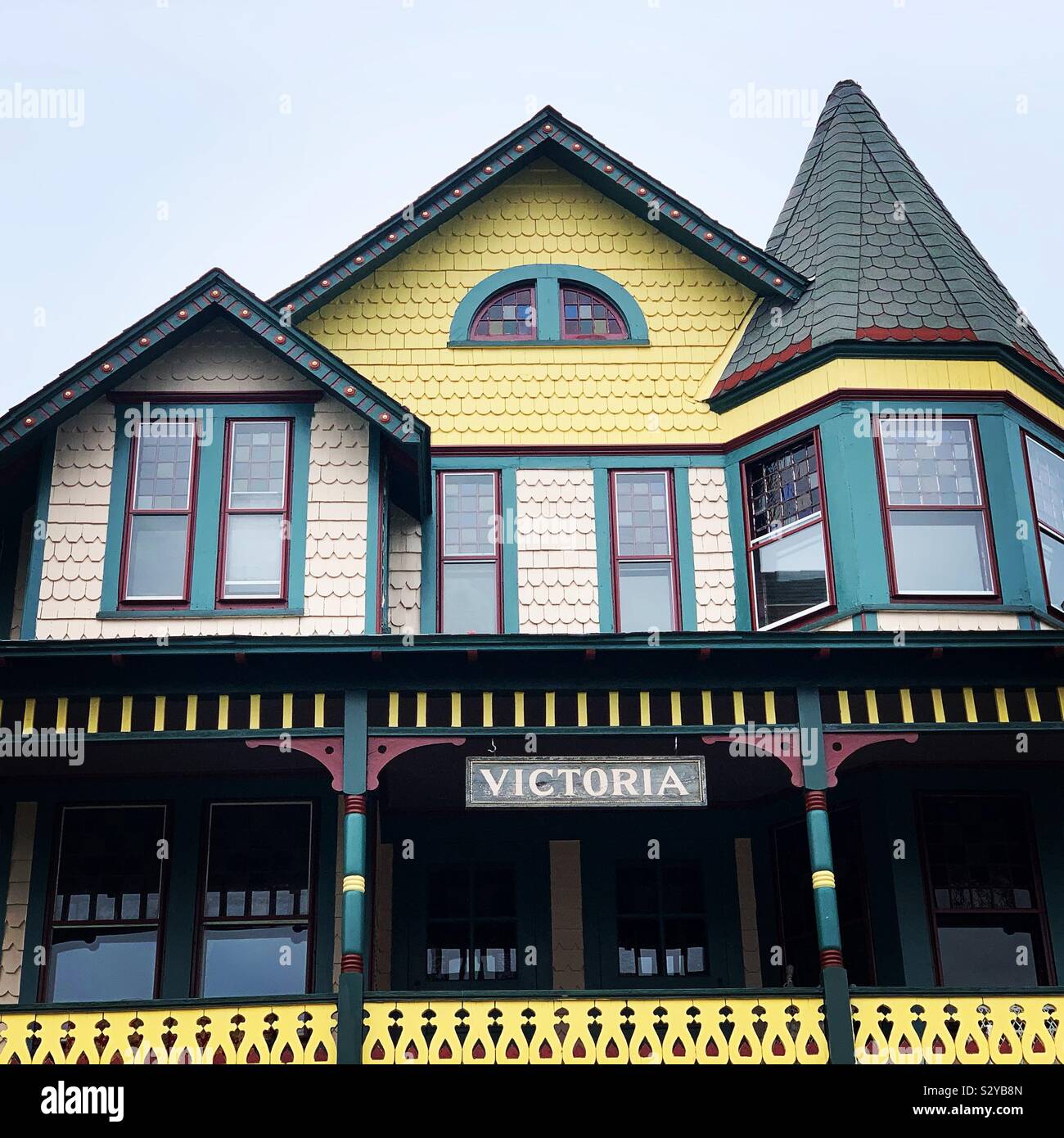“Victoria” sign on a Victorian home in Ocean Grove, Neptune Township ...