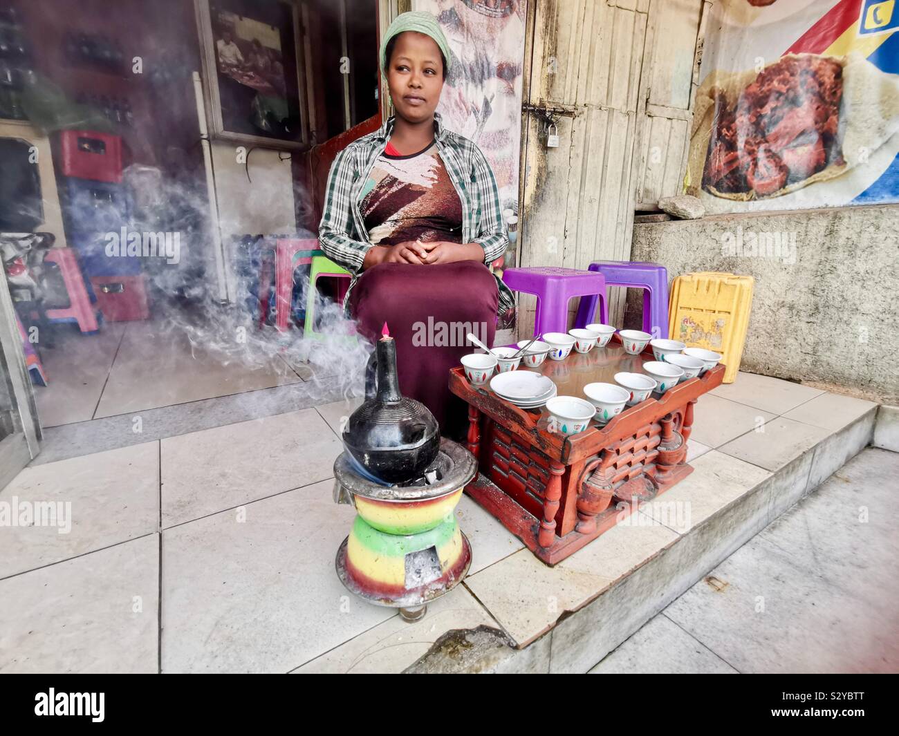 Addis ababa coffee stall hi-res stock photography and images - Alamy