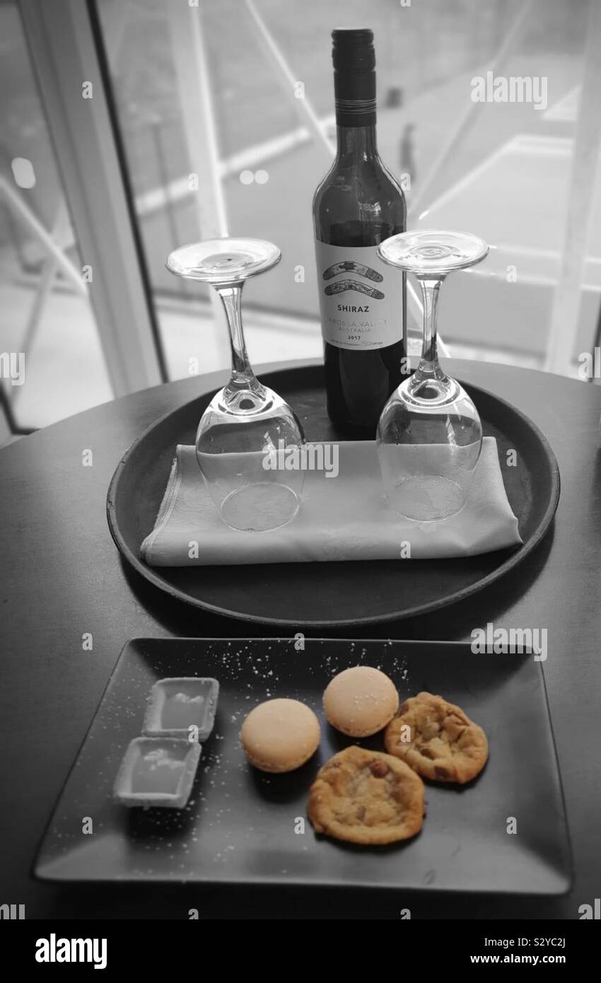 Wine and biscuits Stock Photo - Alamy