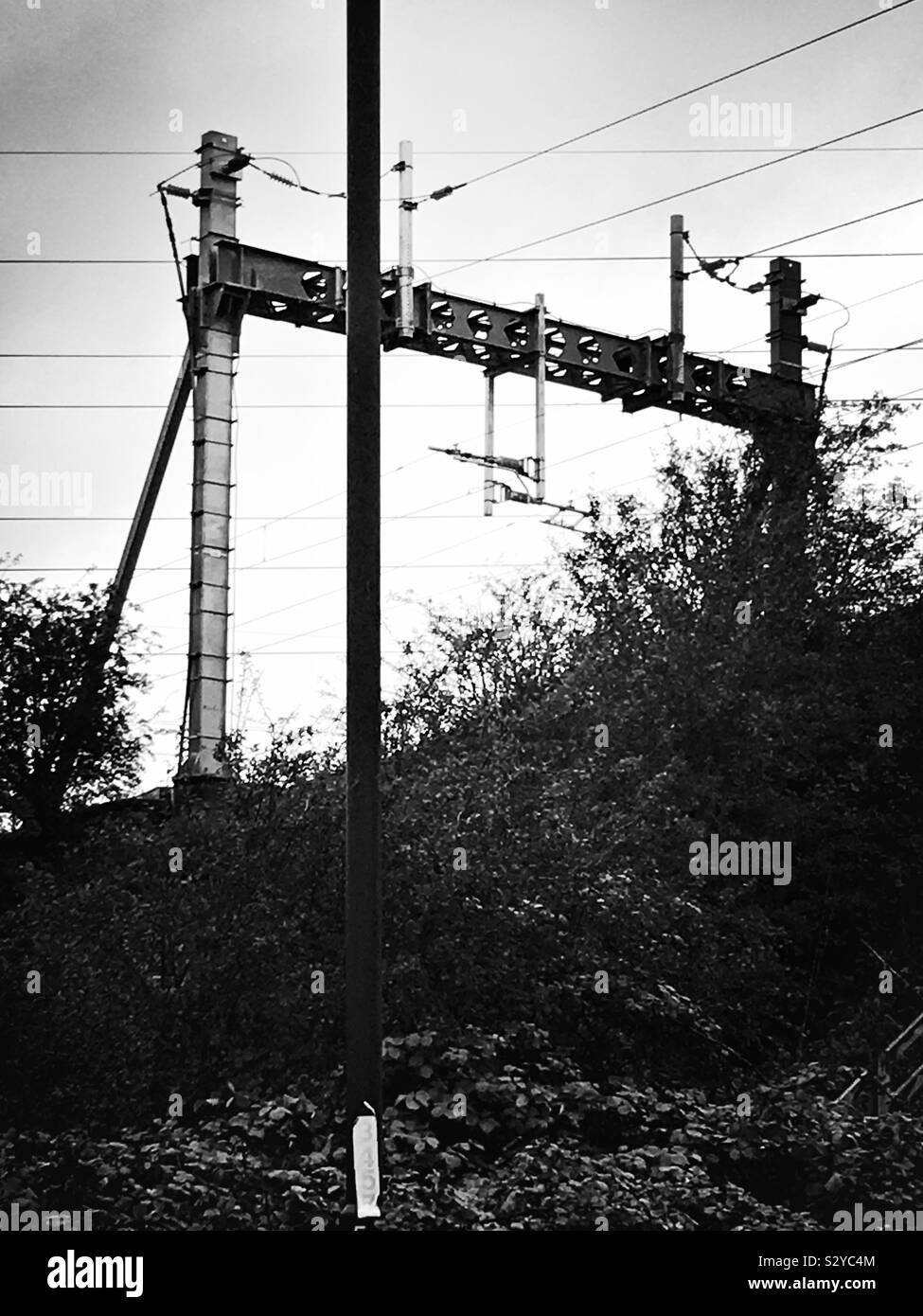 Network rail electrification Black and White Stock Photos & Images - Alamy