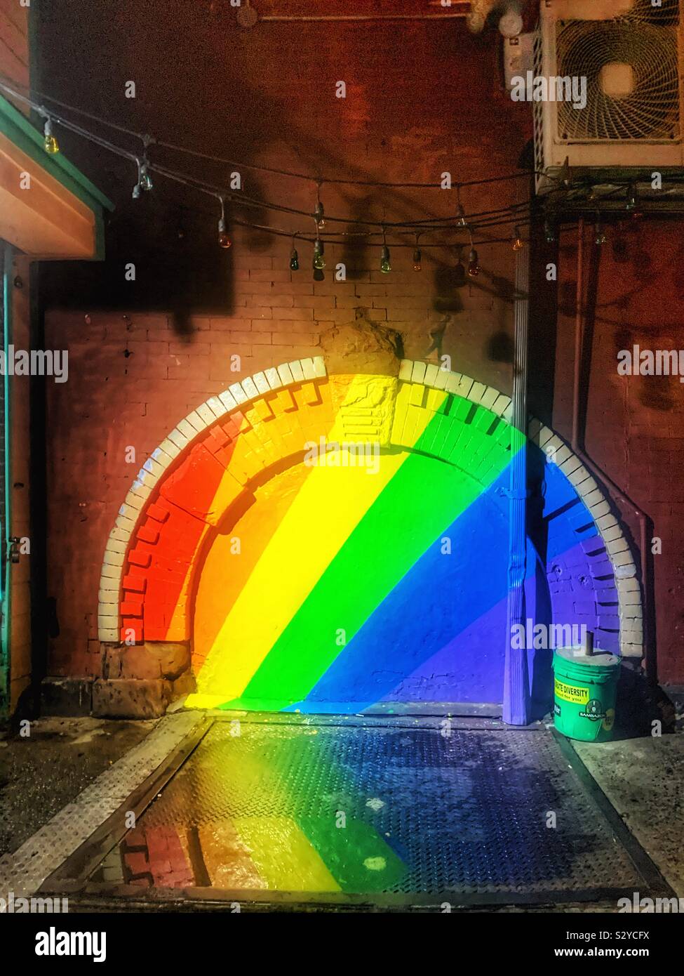 Rainbow Arch in the East Village of NYC Stock Photo - Alamy