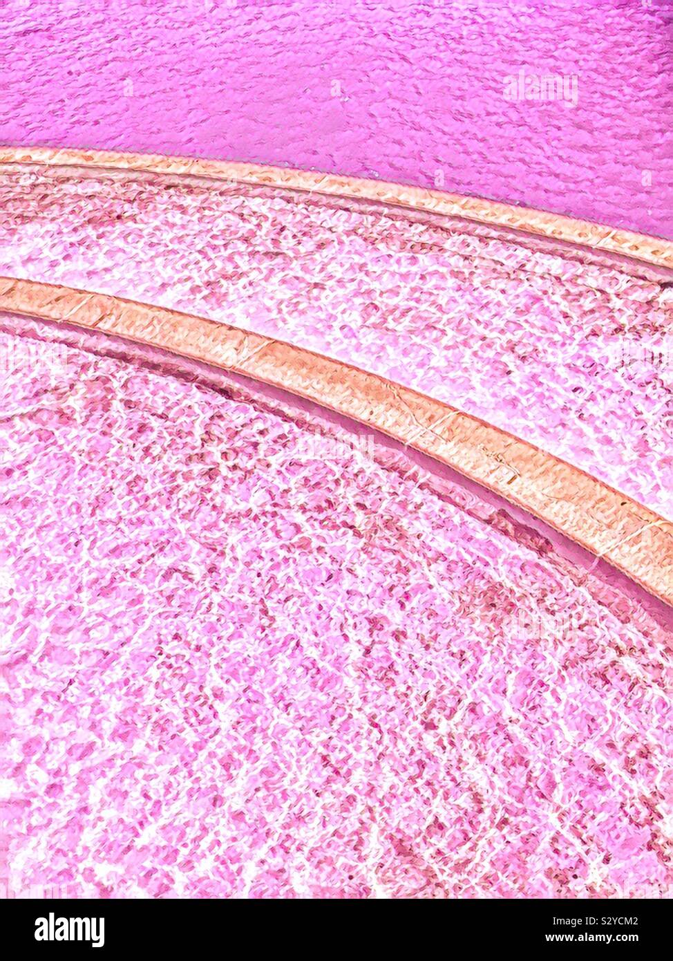 Huge beautiful fountain full of pink water Stock Photo - Alamy