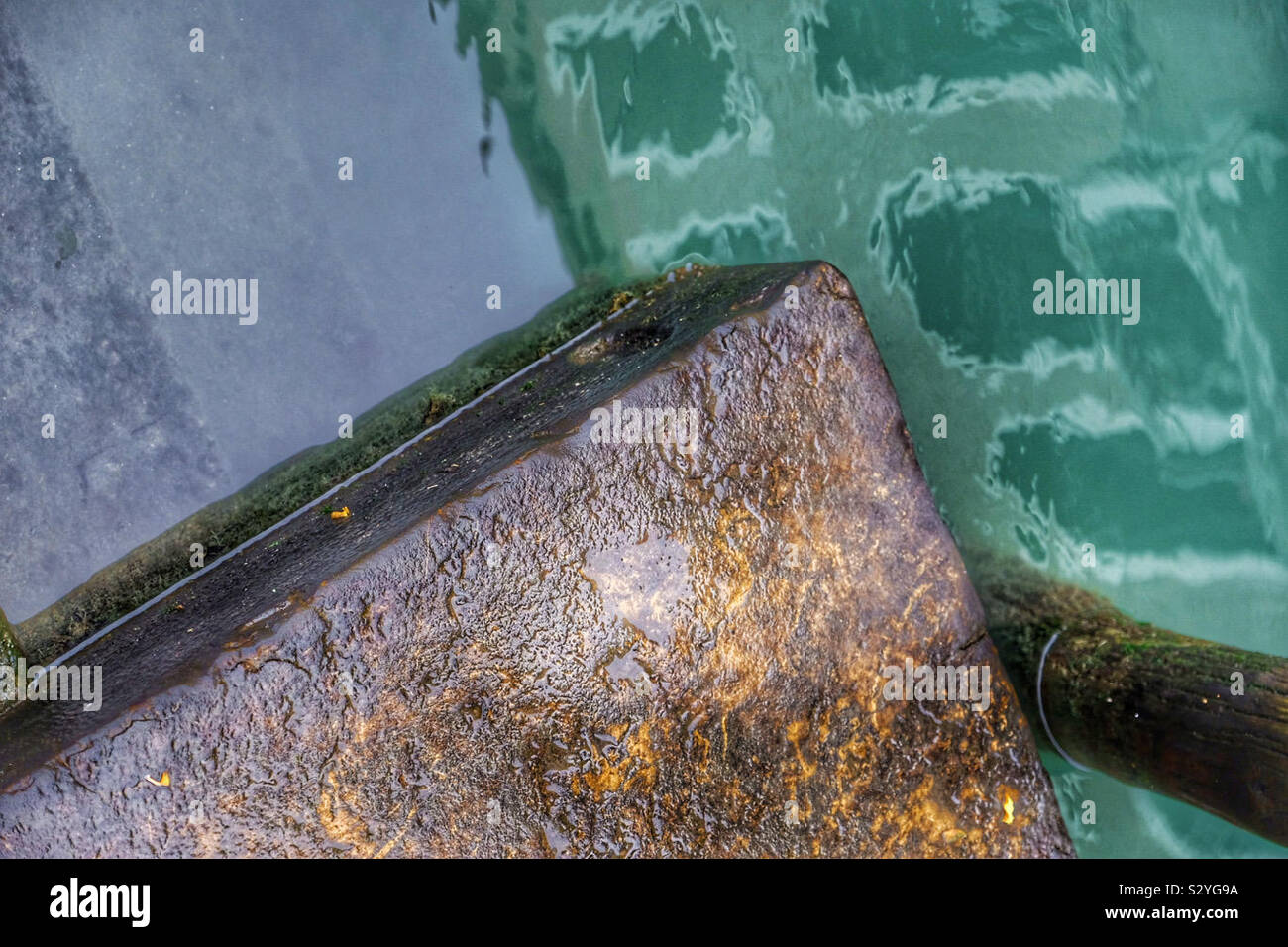 Abstract of steps in water by a canal Stock Photo - Alamy