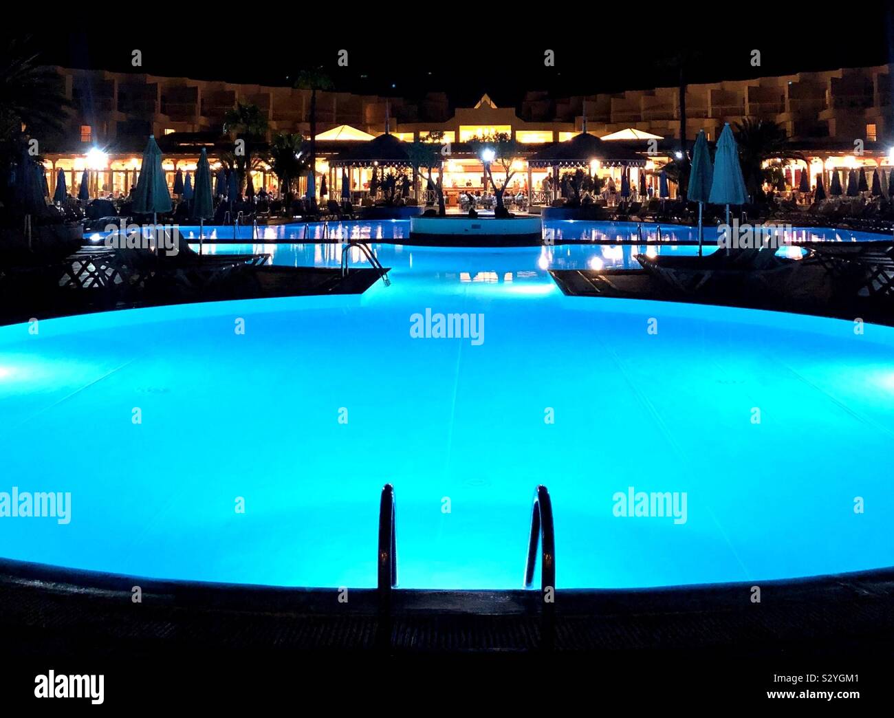 Pool at night Stock Photo - Alamy