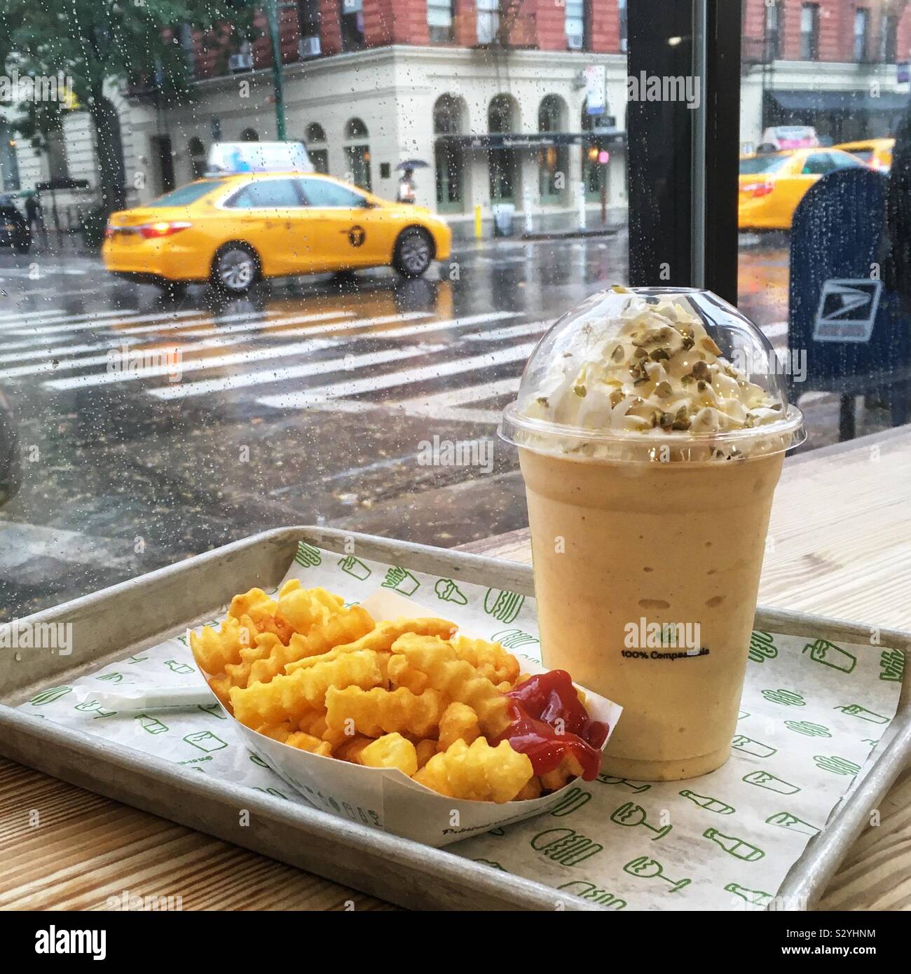 Shake Shack pumpkin milkshake and fries, New York City, United States ...