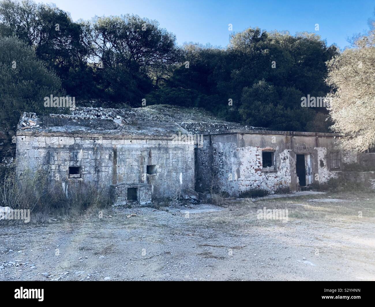 Old abandoned military buildings in Gibraltar Stock Photo - Alamy
