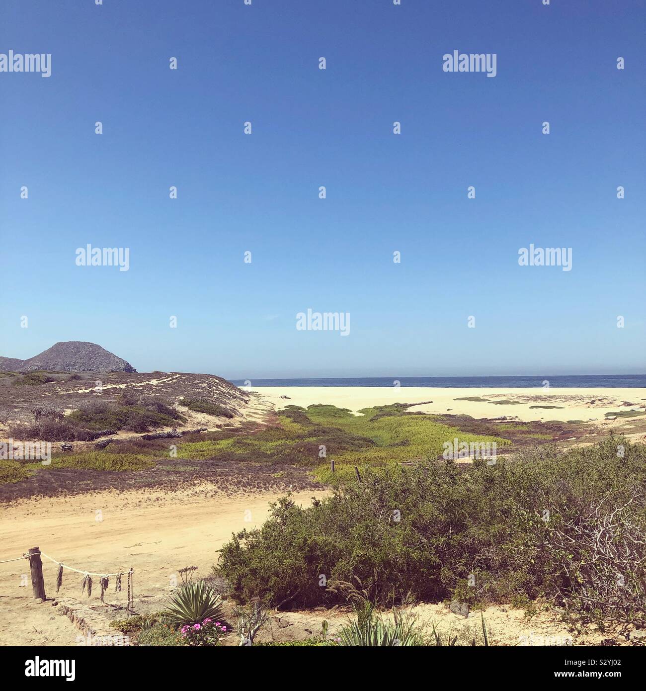 BAJA CALIFORNIA SUR, MEXICO. Landscape of sea and mountains Stock Photo ...