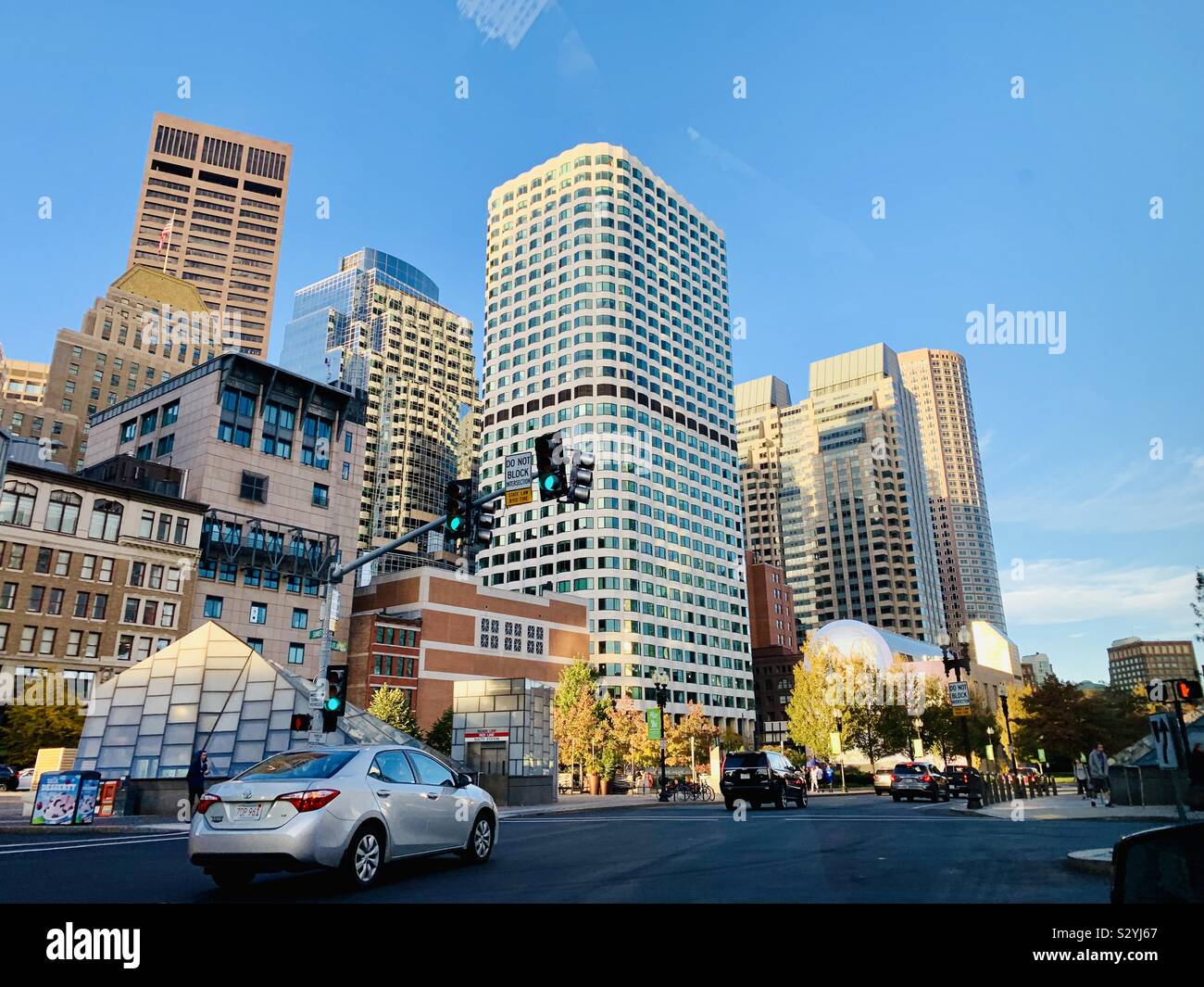Buildings and road in Boston, Massachusetts Stock Photo - Alamy
