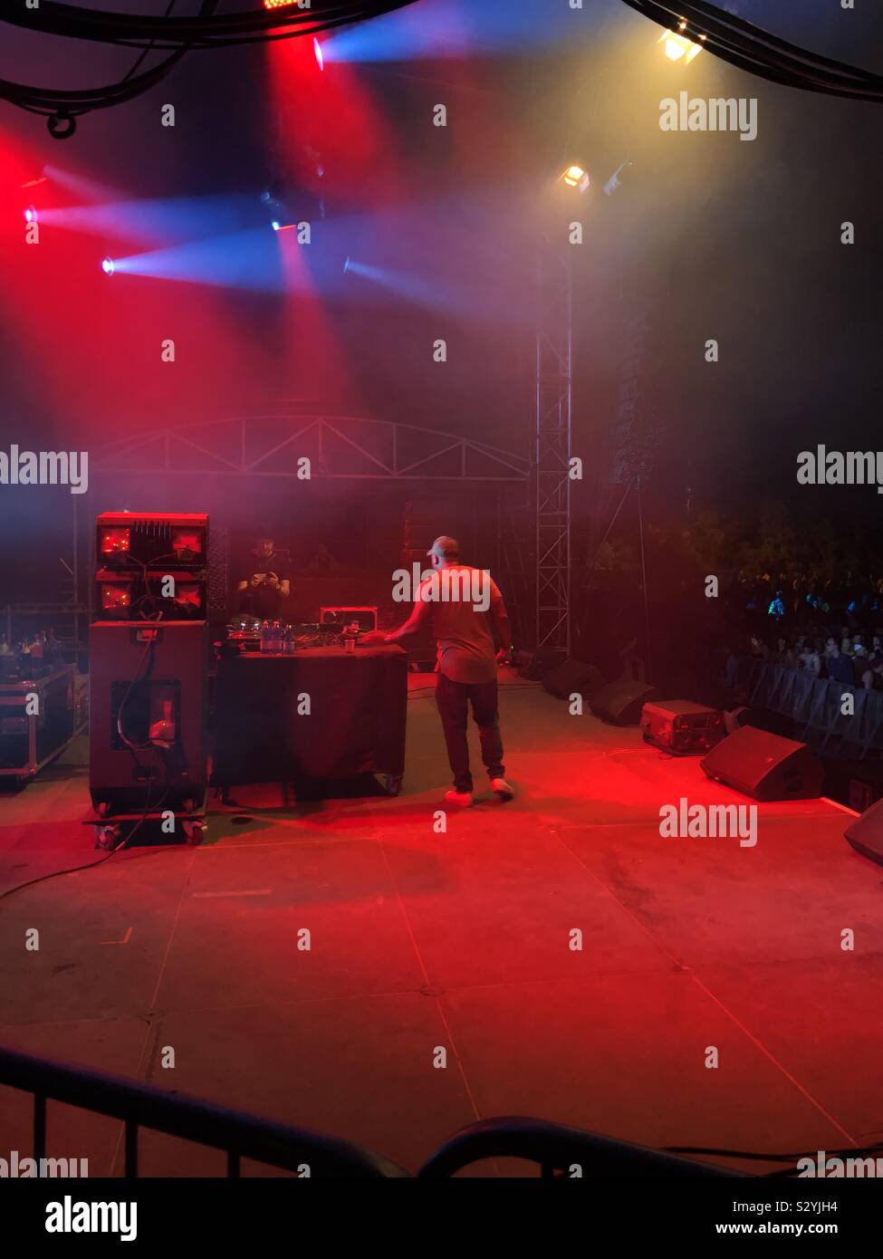 Side stage at a festival Stock Photo - Alamy