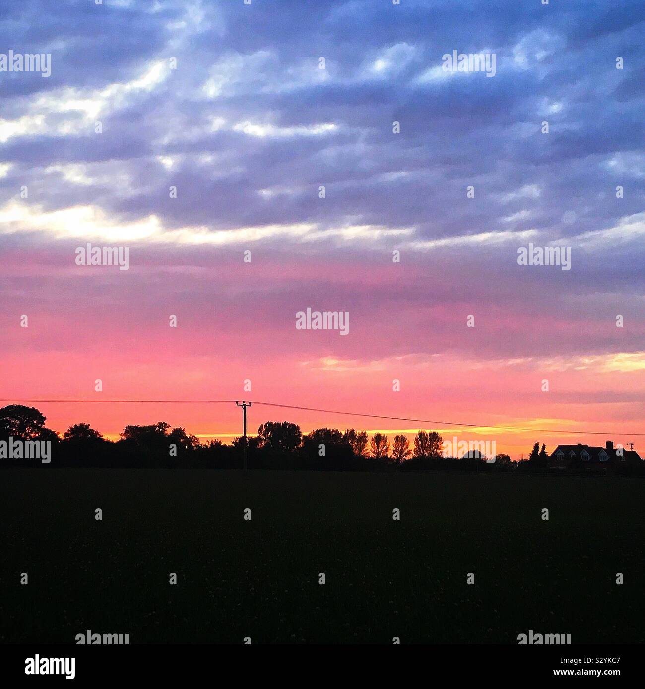 British Sunset silhouette Stock Photo - Alamy