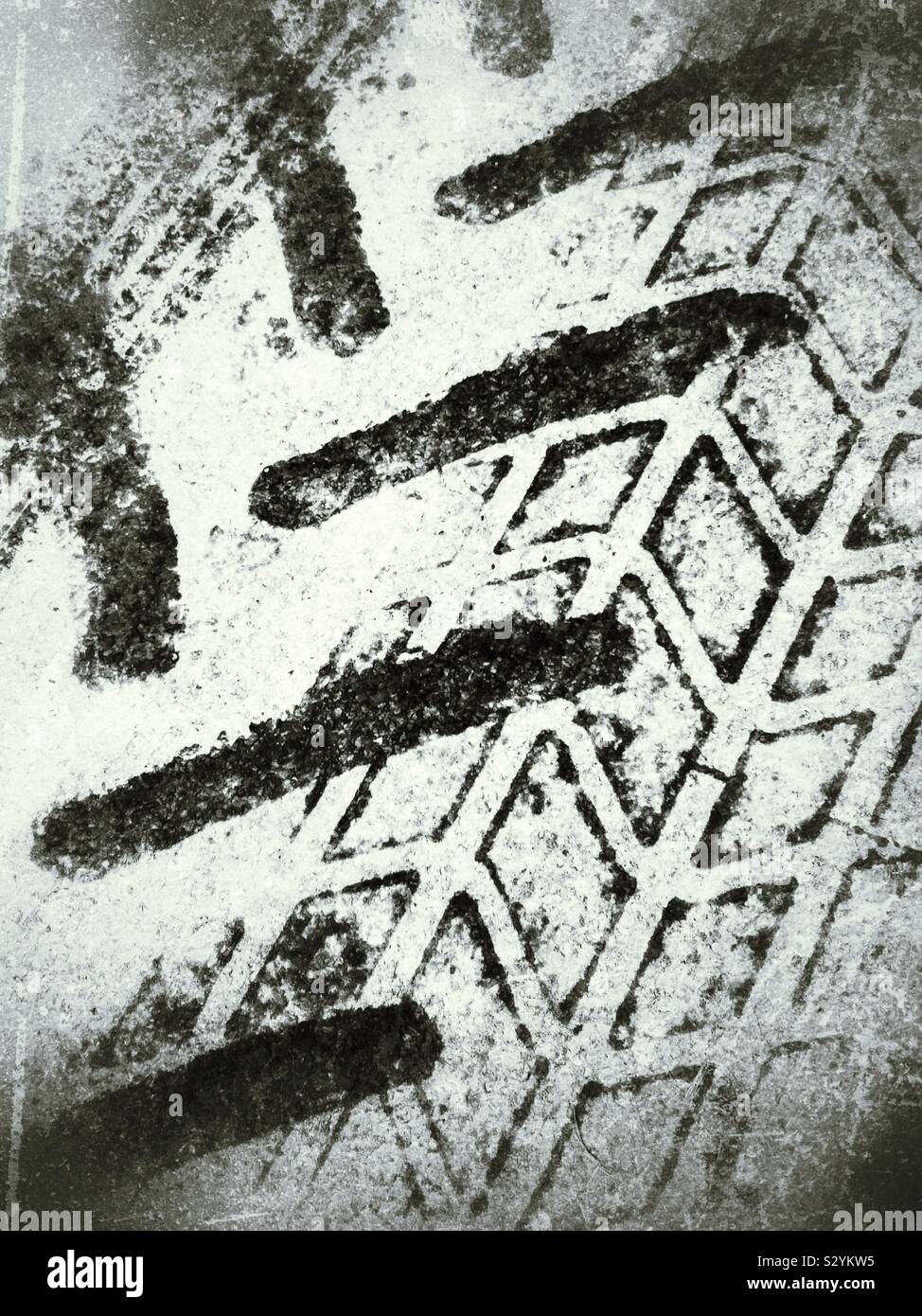Grunge background tyre tire track pattern on road surface Stock Photo ...