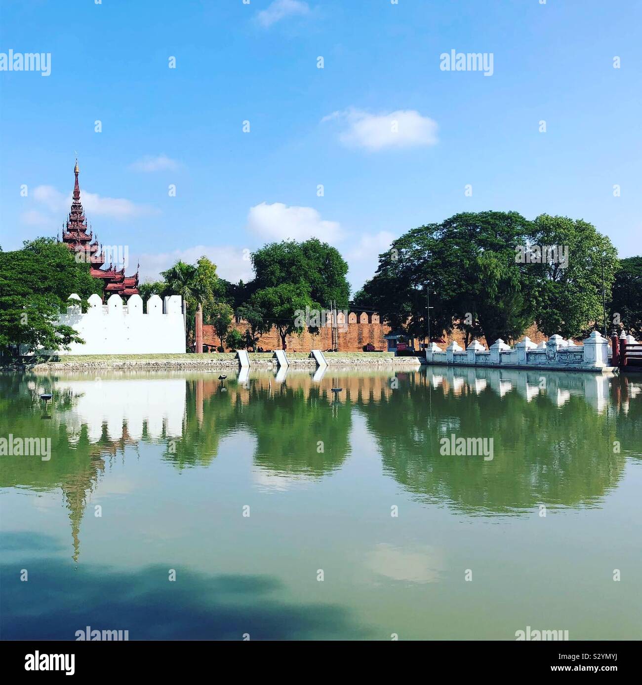 The moat around the Royal Palace in Mandalay, Myanmar Stock Photo - Alamy