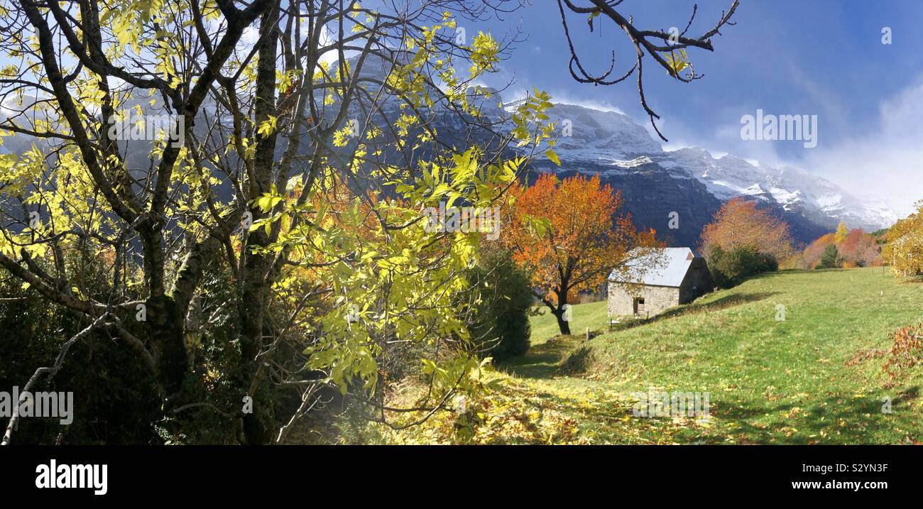 Mountain landscape. Fall at the Pyrenees mountains Stock Photo - Alamy