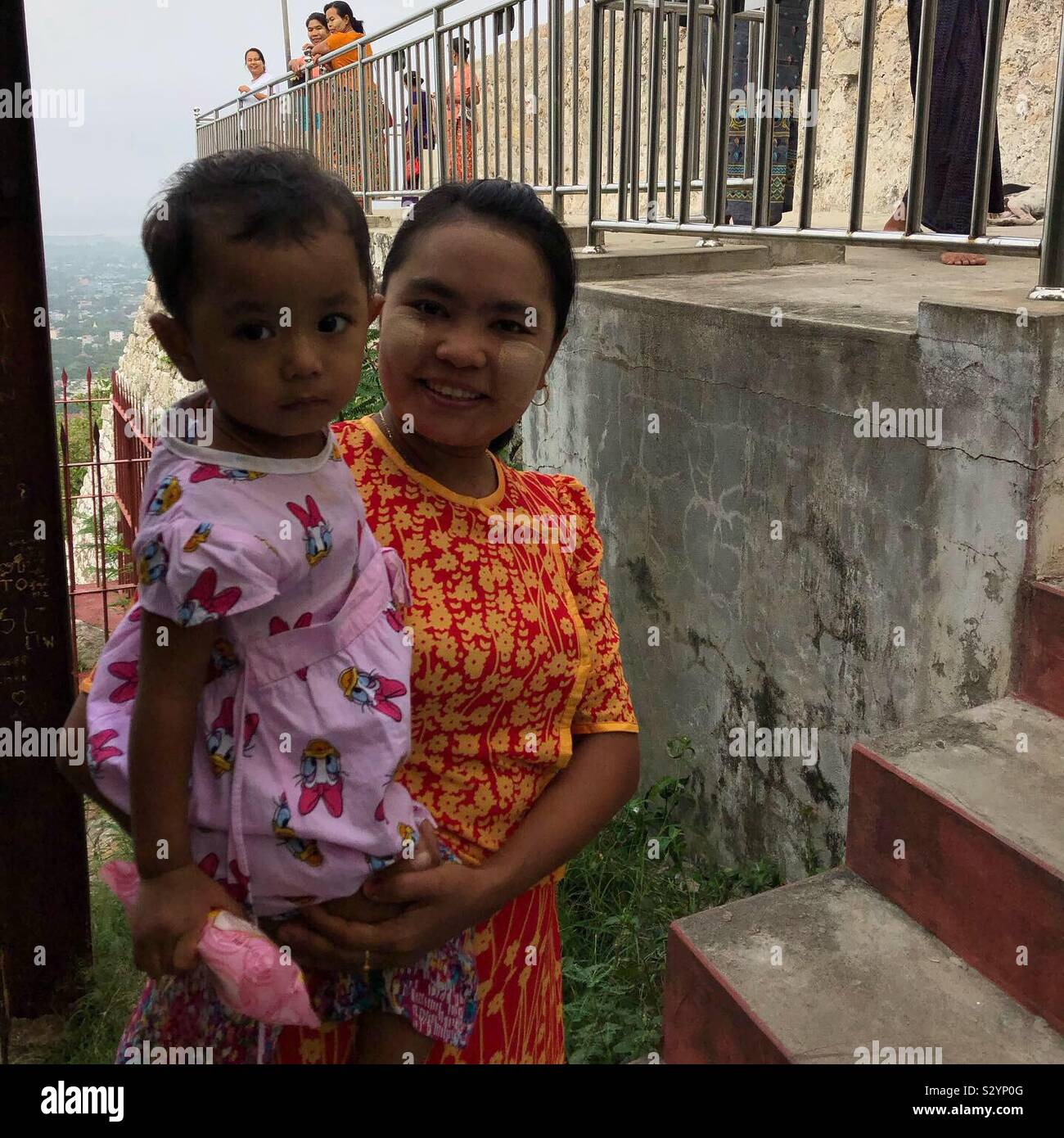 A mother and daughter in Mandalay, Myanmar Stock Photo - Alamy