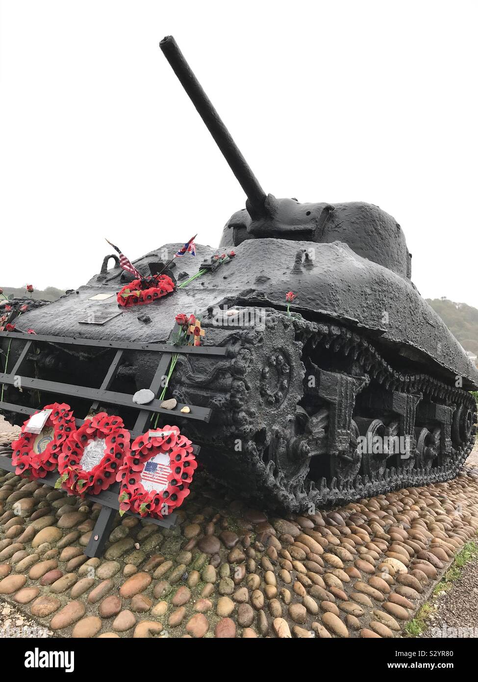 A Sherman Tank commemorating the D-Day landings practice done at ...