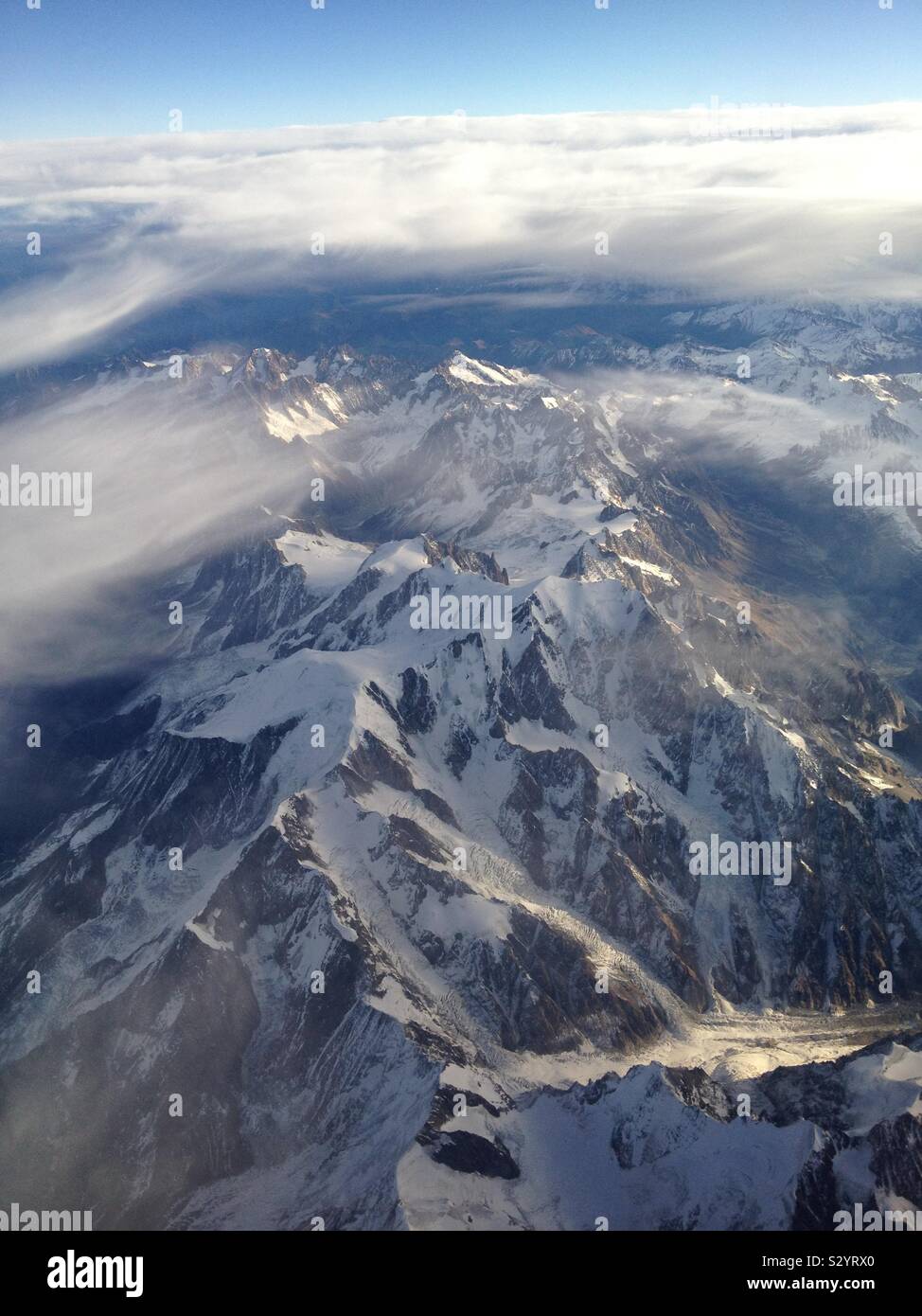 Alps by air Stock Photo - Alamy