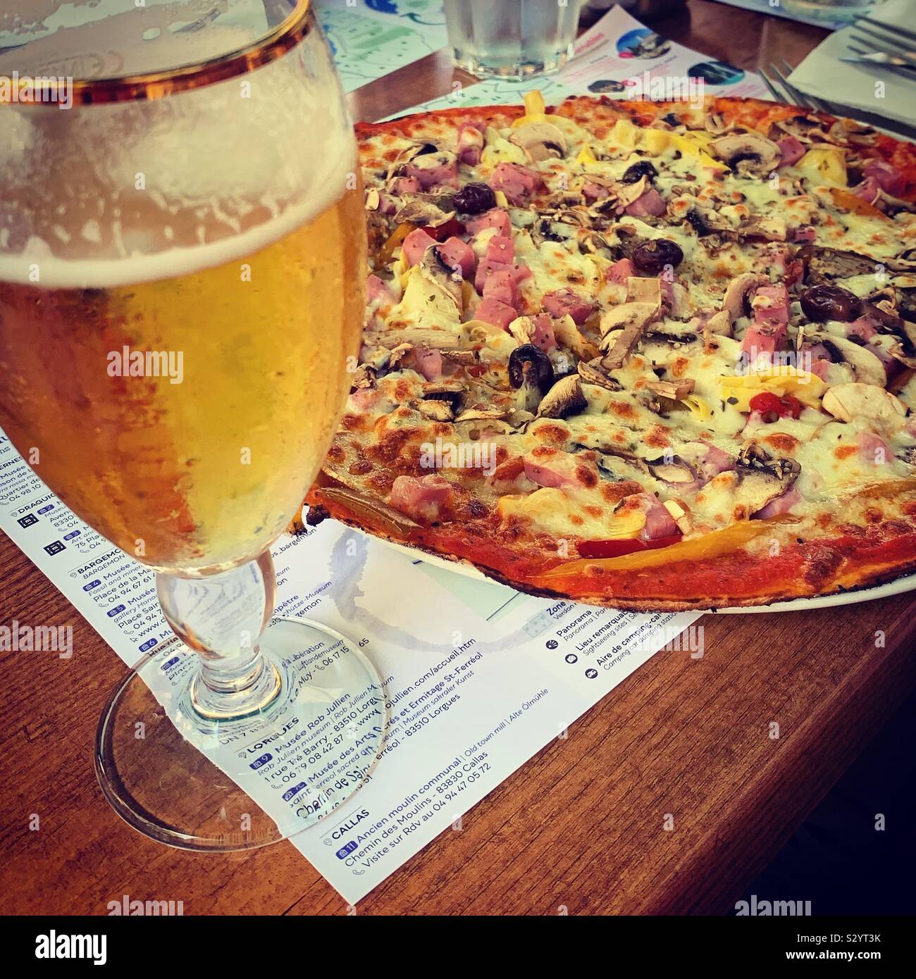 Pizza and Beer Stock Photo - Alamy