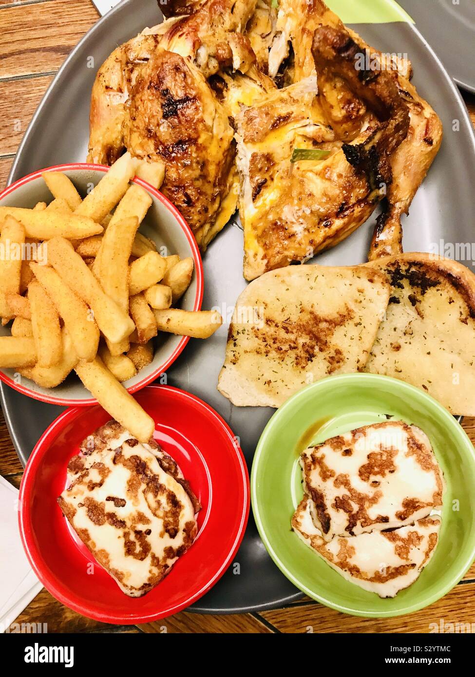 Nando’s chicken meal platter Stock Photo - Alamy